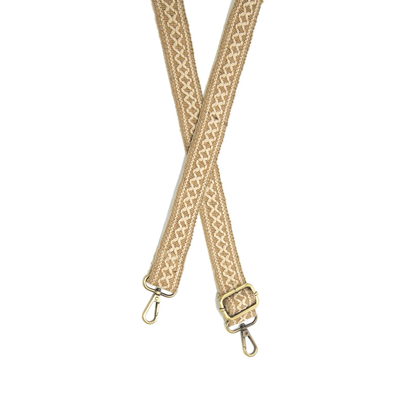Neutral Straw Diamond Woven Guitar Strap | Joy Susan