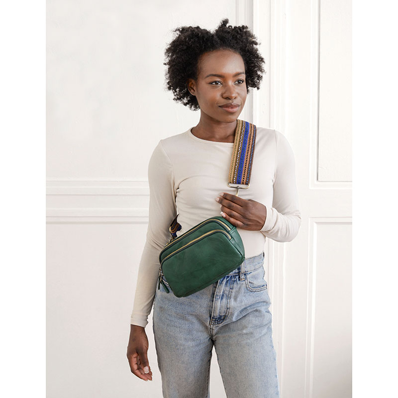 Multi Autumn Neutrals 5 Row Guitar Strap | Joy Susan