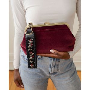 Velvet Vive Frame Lock Crossbody Wristlet | Joy Susan