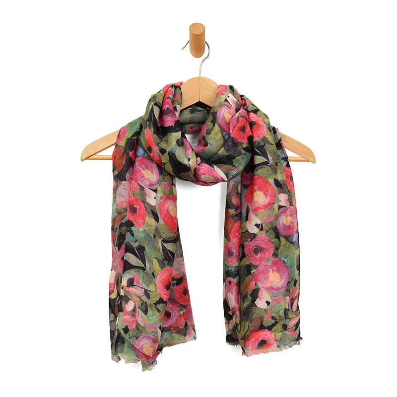 Pink Roses At Midnight Scarf | Joy Susan