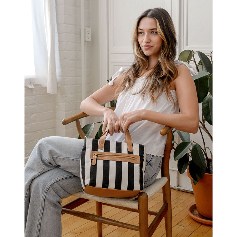 Awning Stripe Mini Canvas Tote | Joy Susan